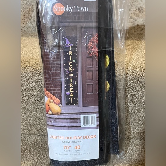 Holiday | Spooky Town Halloween Lighted Banner Trick Or Treat 7 Tall ...
